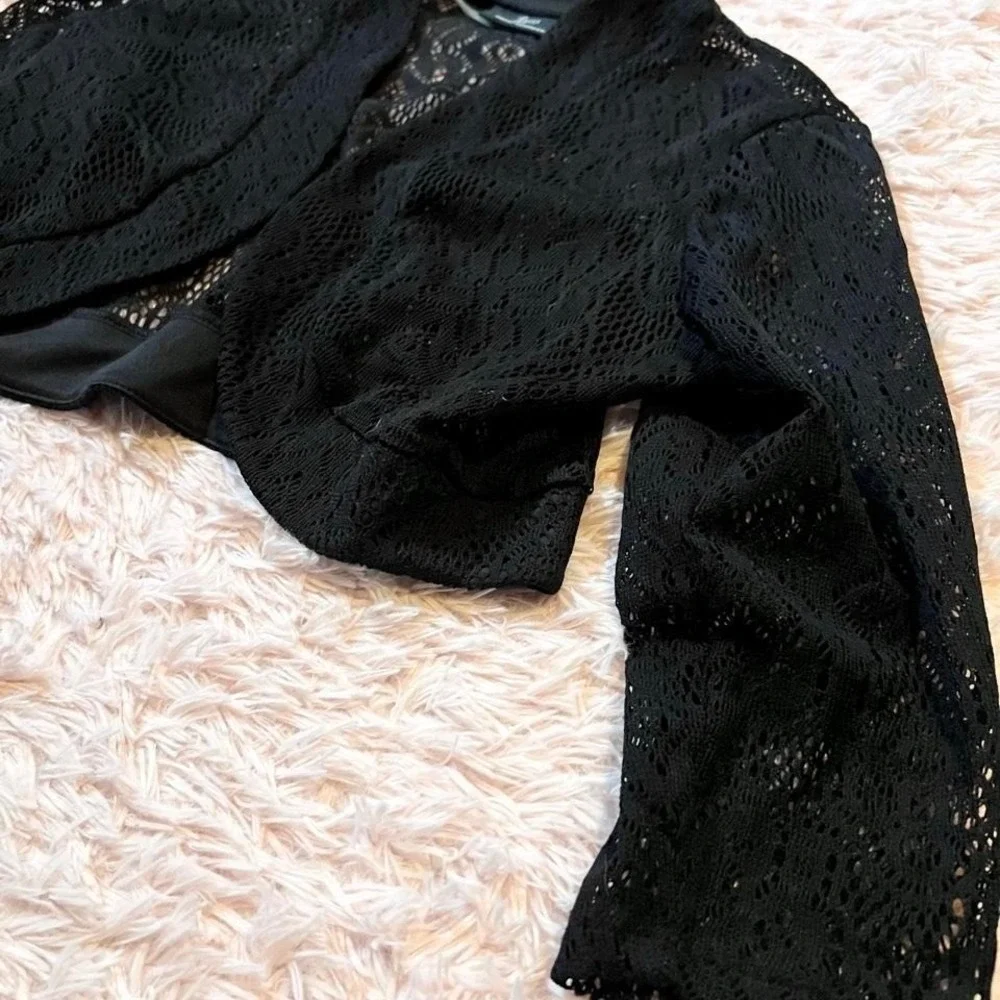 Nina Leonard | Tops | Whimsygoth Floral Lace Sheer Dark Romance Cropped ...